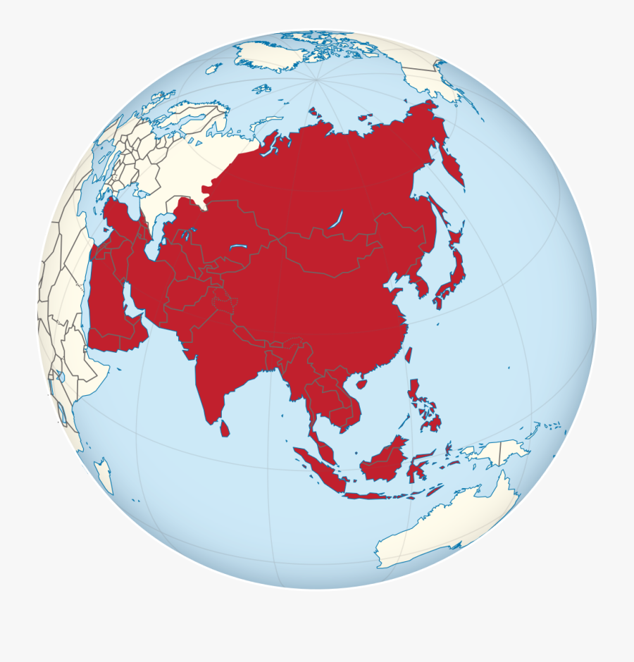 Globe Png Red - Asia On World , Free Transparent Clipart - ClipartKey
