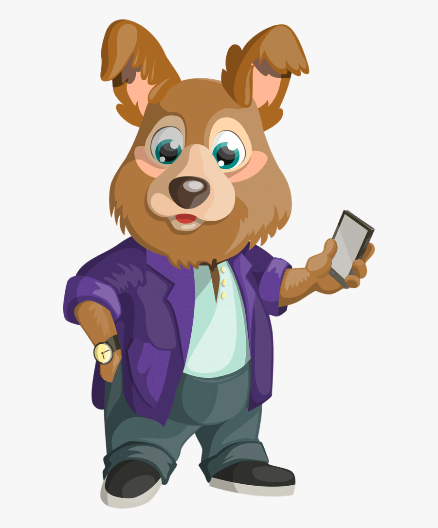 Cartoon Animals Holding Phone , Free Transparent Clipart - ClipartKey