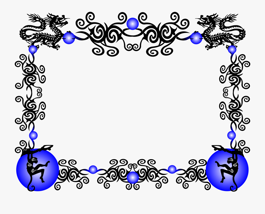 Clipart - Blue Chinese Border Design , Free Transparent Clipart ...