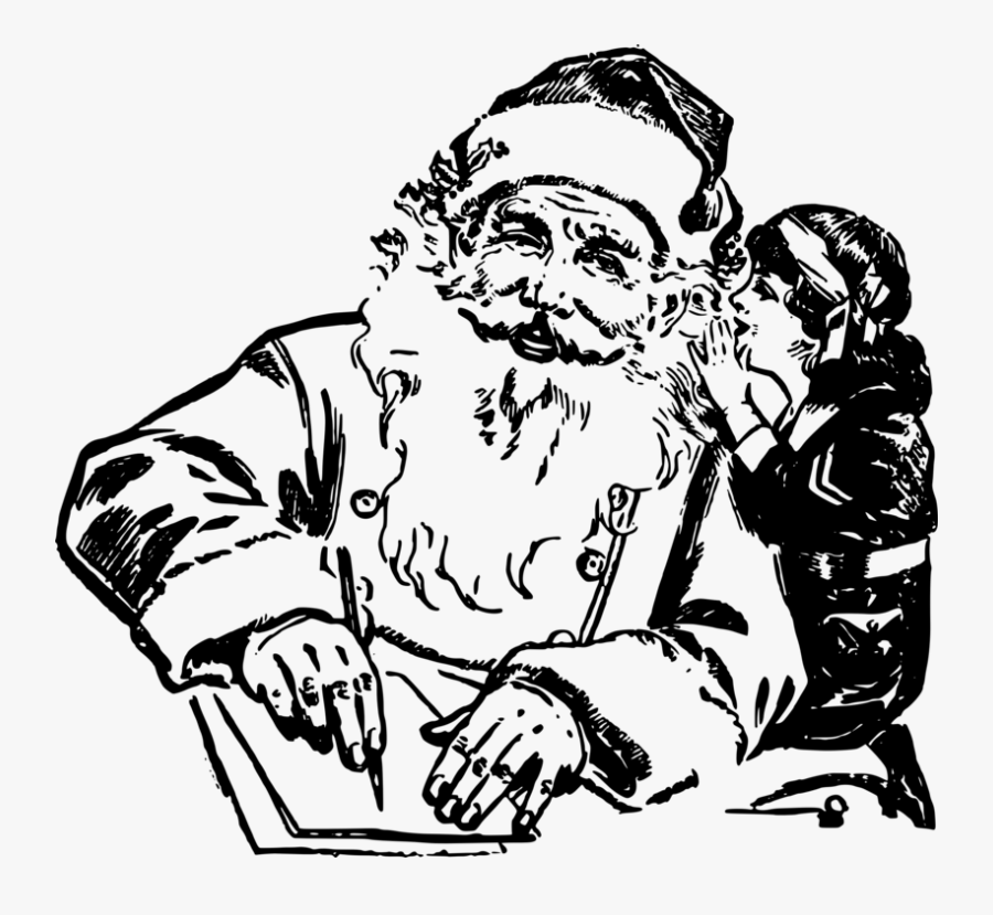Line Art,drawing,art - Santa Claus , Free Transparent Clipart - ClipartKey