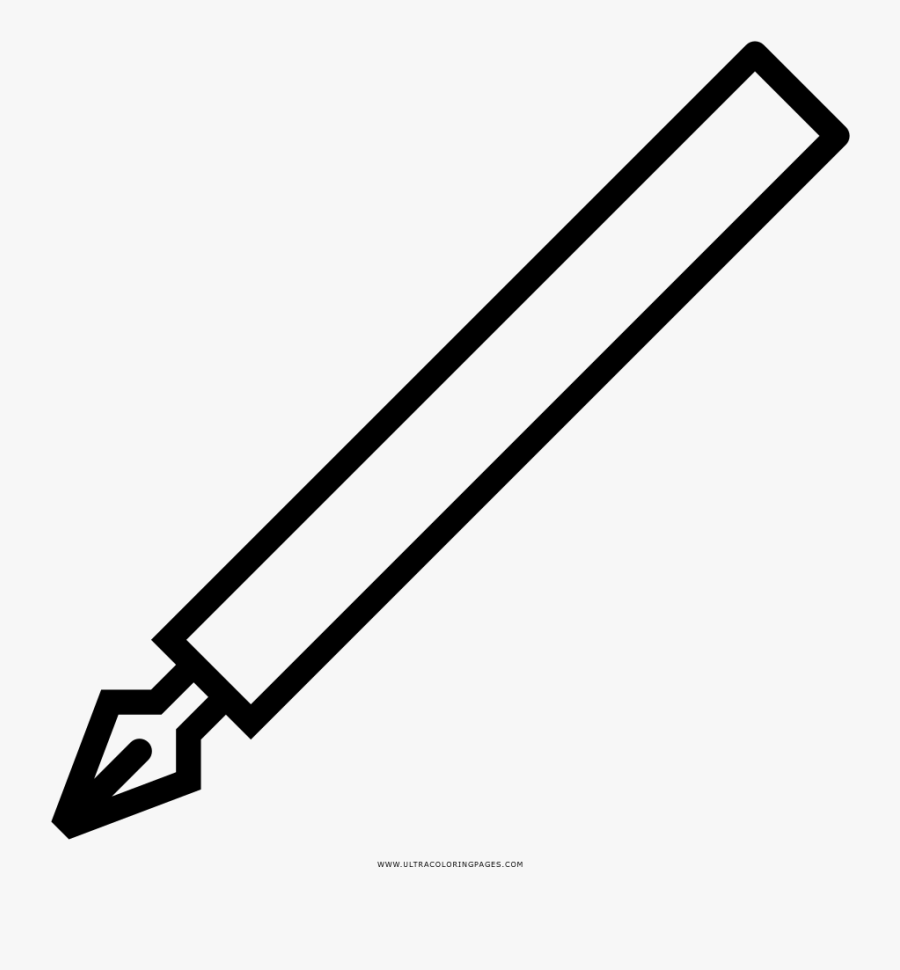 Fountain Pen Coloring Page - Line Art , Free Transparent Clipart ...