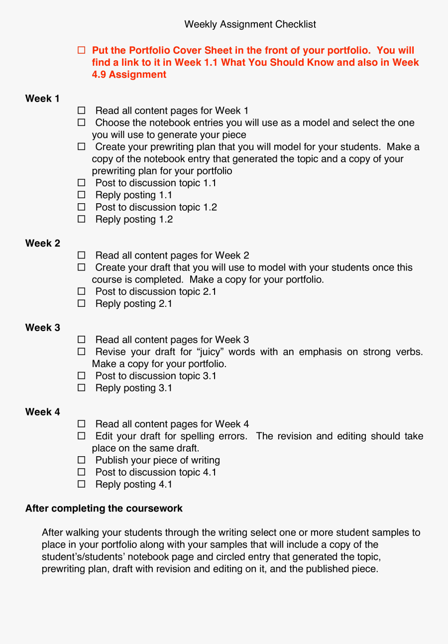Clip Art Free Weekly Assignment Checklist , Free Transparent Clipart ...