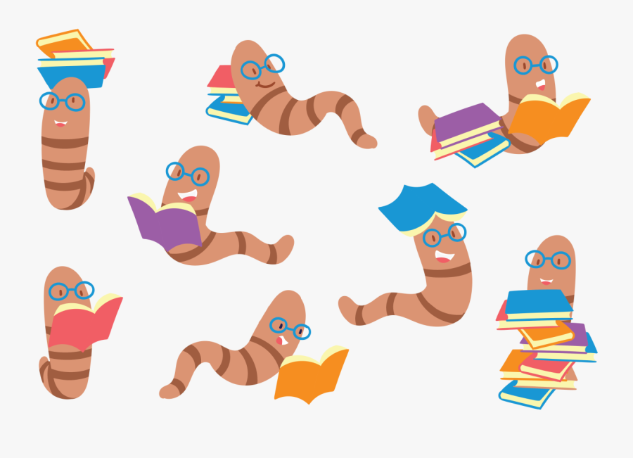 Bookworm Cartoon Set - Bookworm Vector , Free Transparent Clipart ...