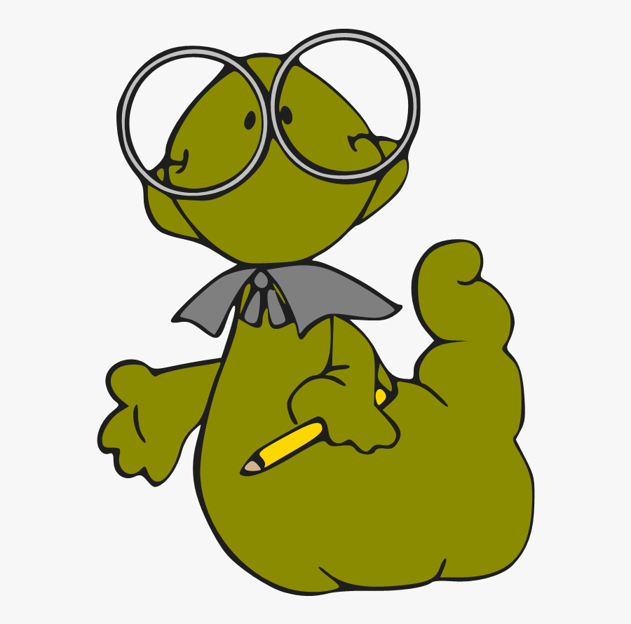 Bookworm With Pencil - Animated Bookworm , Free Transparent Clipart ...