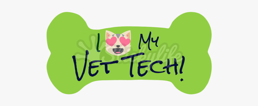 I Love My Vet Tech Dog Bone Car Magnet , Free Transparent Clipart ...