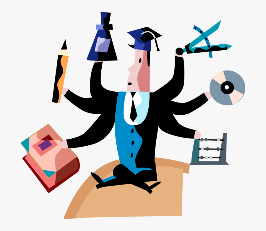 Vector Illustration Of Juggling And Multitasking Student - Student ...