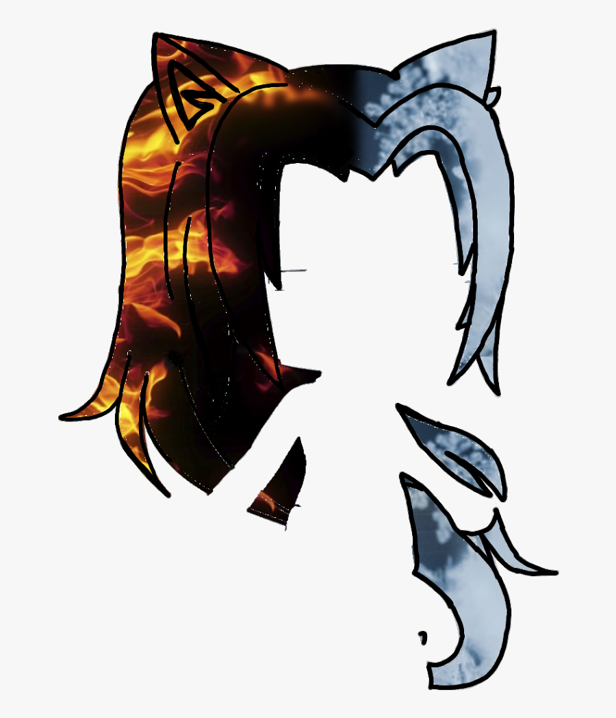 #gacha #life #hair #fire #ice - Illustration , Free Transparent Clipart ...