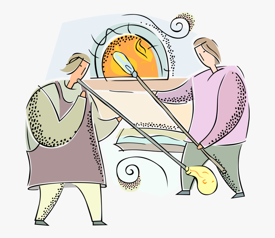 Vector Illustration Of Glass Blowers Inflating Molten - Cartoon , Free ...