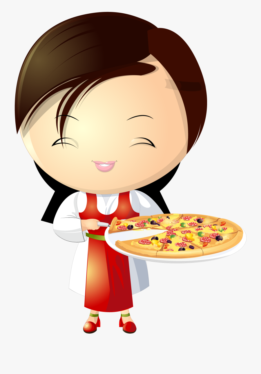 Pizza Chef Clip Art - Chef Cartoon Girl Pizza , Free Transparent ...