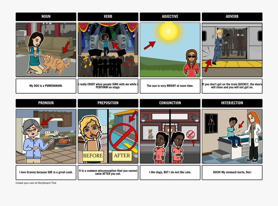 Drawing Storyboard Short Video - Parts Of Speech Storyboard , Free ...