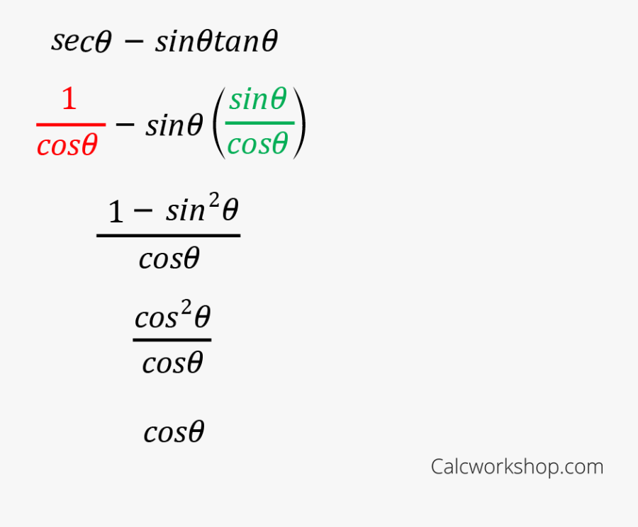 Clip Art Library Vector Differentiation Trig Identity - Verifying ...