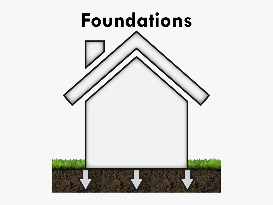 A Proper Foundation Does More Than Just Hold A House - Vector Line Art ...