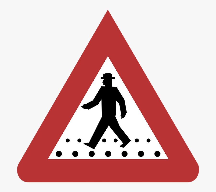 Warning, Pedestrian Crossing, Road Sign, Germany - ป้าย เดิน ข้าม ถนน ...