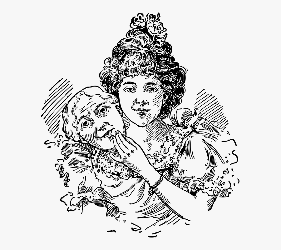 Two Faced Woman Art , Free Transparent Clipart - ClipartKey