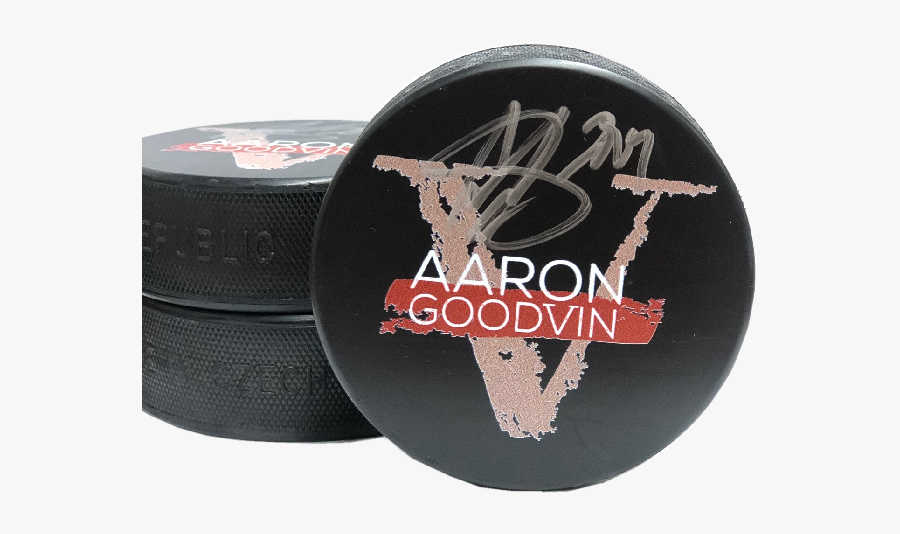 Aaron Goodvin Autographed Hockey Puck V Album Logo" - Reindeer , Free ...