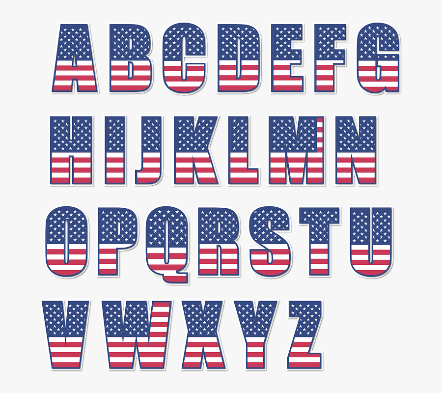 Us Flag Letters , Free Transparent Clipart - ClipartKey