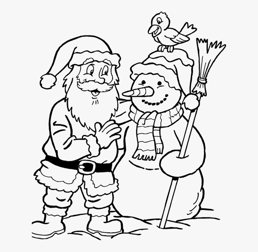 Transparent Snowman Face Clipart Black And White - Santa Claus For ...