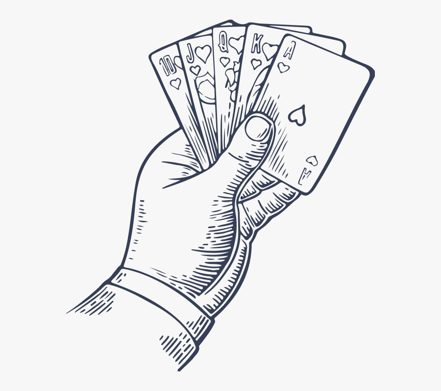 Hand - Hand Holding Royal Flush Drawing , Free Transparent Clipart ...