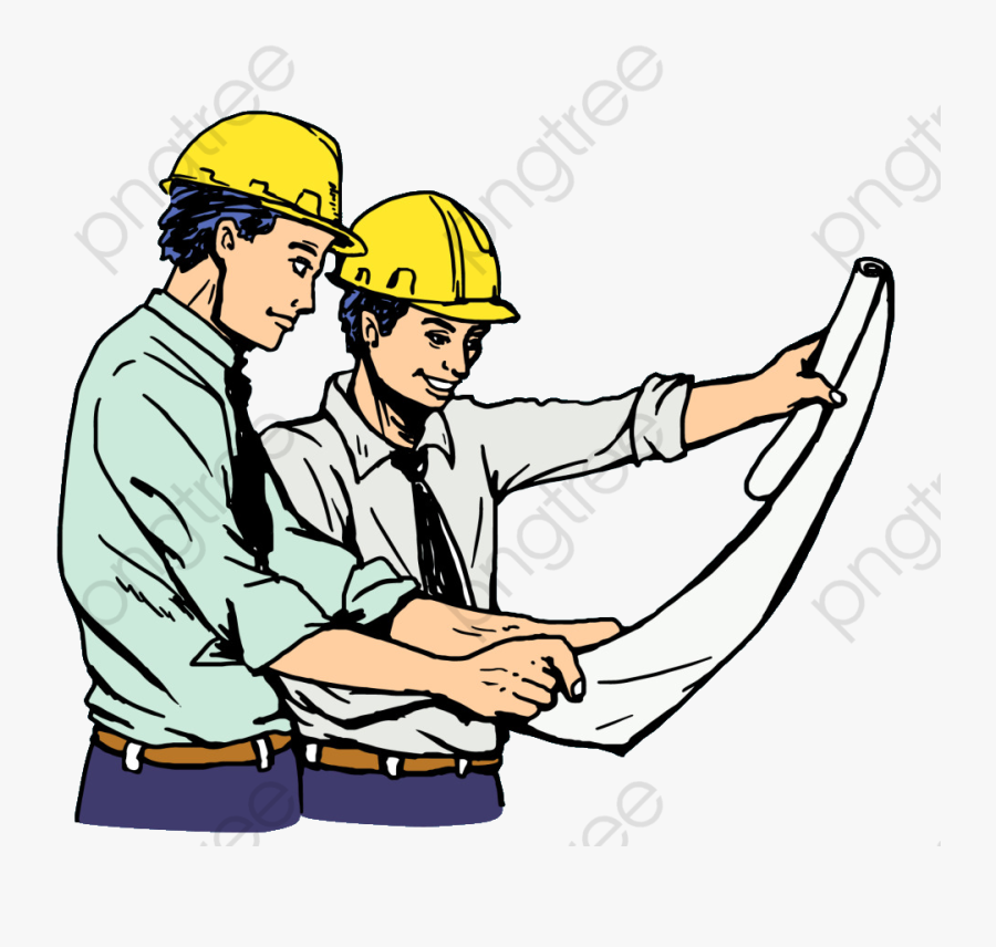Transparent Construction Clip Art - Looking At A Plan Cartoon , Free ...