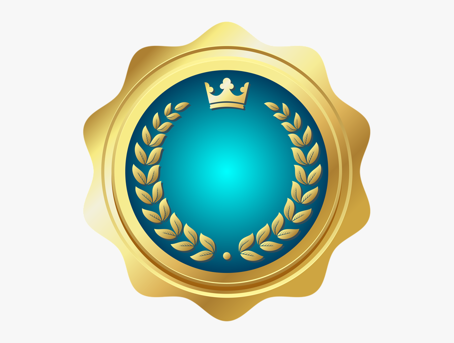 Seal Badge Blue Png Transparent Clip Art - Black And Gold Circle Png ...