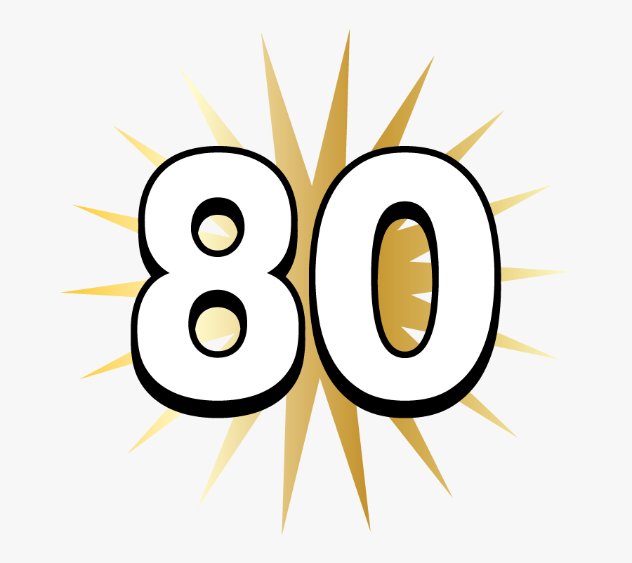 80 80th Eighty Years Old Happy Birthday Party Getting - Clip Art 80th ...