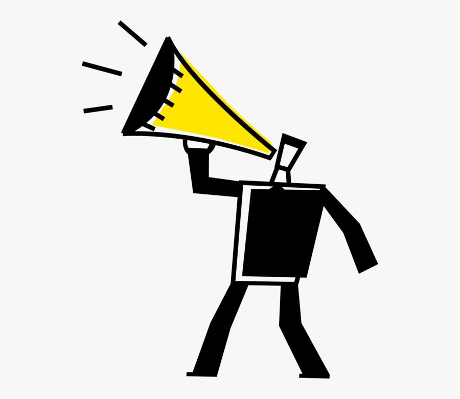 Vector Illustration Of Businessman Makes Announcement - Clipart ...