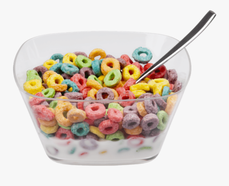 Transparent Breakfast Cereal Clipart - Bowl Of Fruit Loops Cereal ...