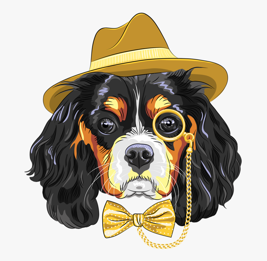 Spaniel Set White Smiling - Cavalier King Charles Spaniel Cartoon ...