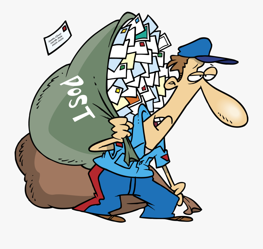 Funny Postman Cartoons - Mail Funny , Free Transparent Clipart - ClipartKey