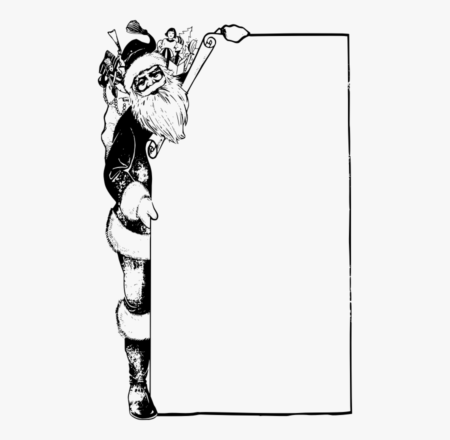 Santa Paper Frame - Clipart Santa Claus Border , Free Transparent ...
