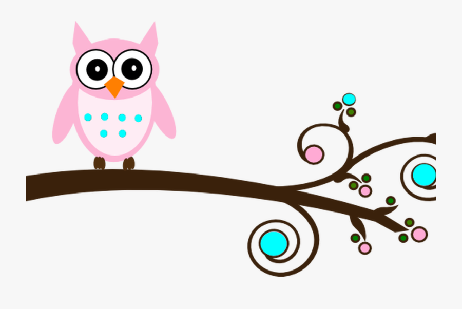 Pink And Aqua Owl On Branch Clip Art At Clkercom Vector - Blue Owl ...