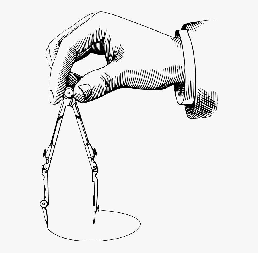 Hand With Drawing Compass - Pinching Finger Clip Art , Free Transparent ...