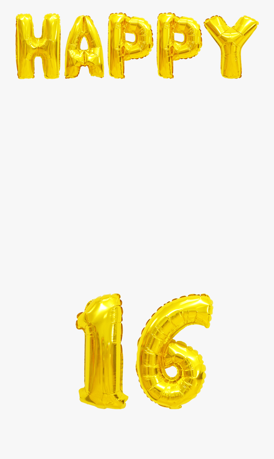 Sweet 16 Gold Balloons - 16 Gold Balloon Png , Free Transparent Clipart ...