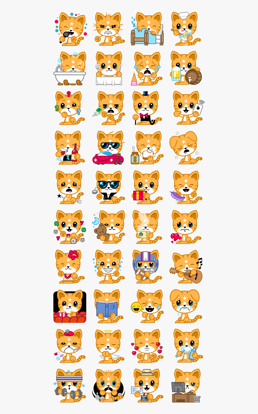 Mango Clipart Smiley - Cat Facebook Stickers Yellow , Free Transparent ...