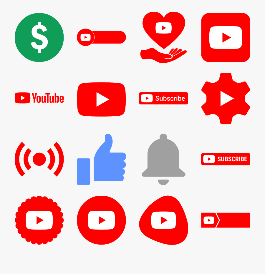 Clip Art Icons Logos Youtube Vector - Youtube Vector Logo Png , Free ...