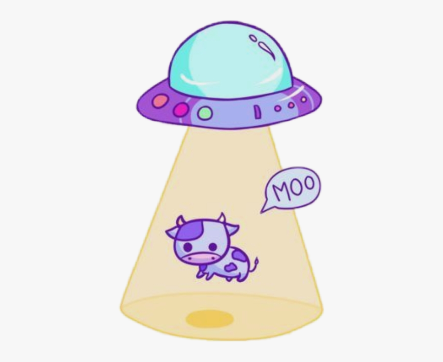 #cow #cute #alien👽 #alien #pastel - Cow Abduction Sticker , Free ...