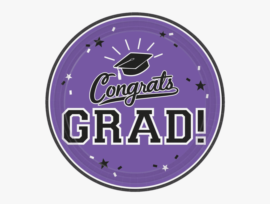 Congrats Grad Purple Dessert Plates - Chiangmai Fc , Free Transparent ...