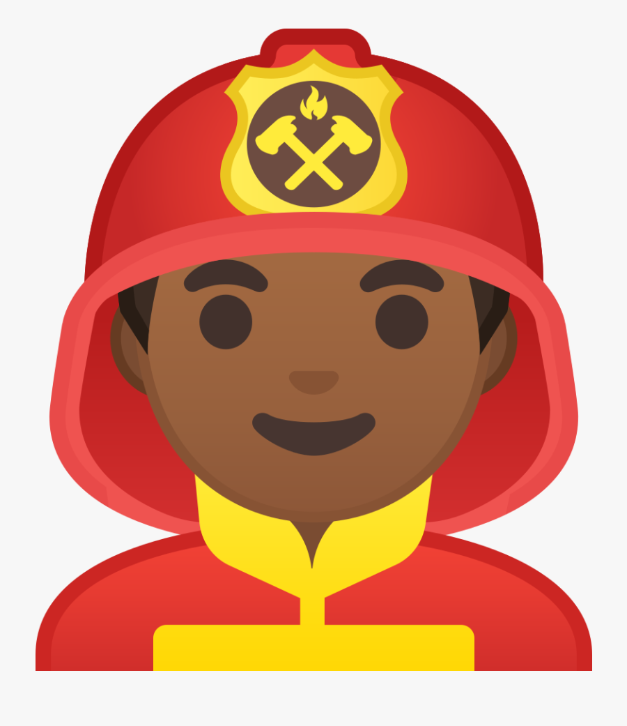 Man Firefighter Medium Dark Skin Tone Icon - Firefighter Emoji Png ...