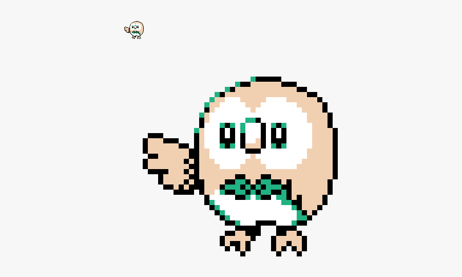 Clip Art Vector Graphics Gif Image Pokémon Sun And - Pixel Art Rowlet ...
