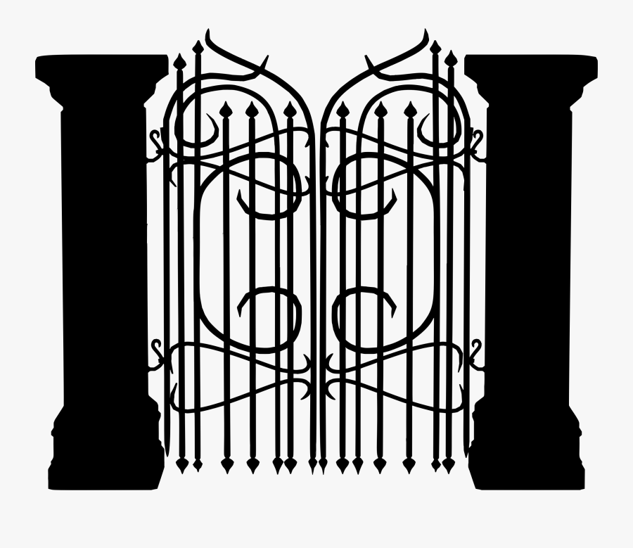 Visual Arts,symmetry,monochrome Photography - Gate Silhouette Png ...