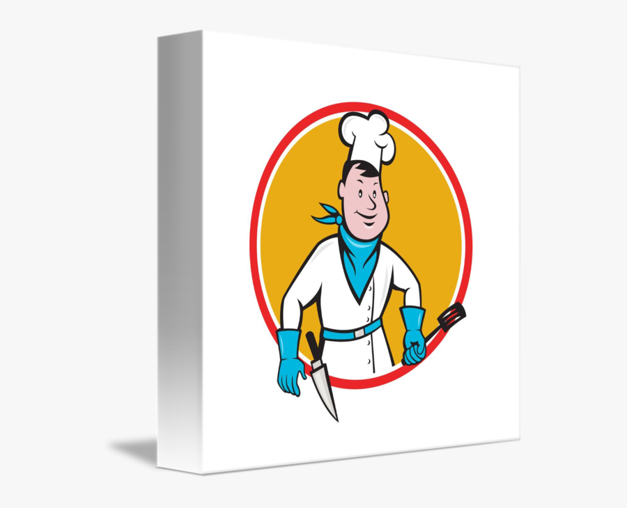 Chef Cook Holding Circle - Cartoon , Free Transparent Clipart - ClipartKey
