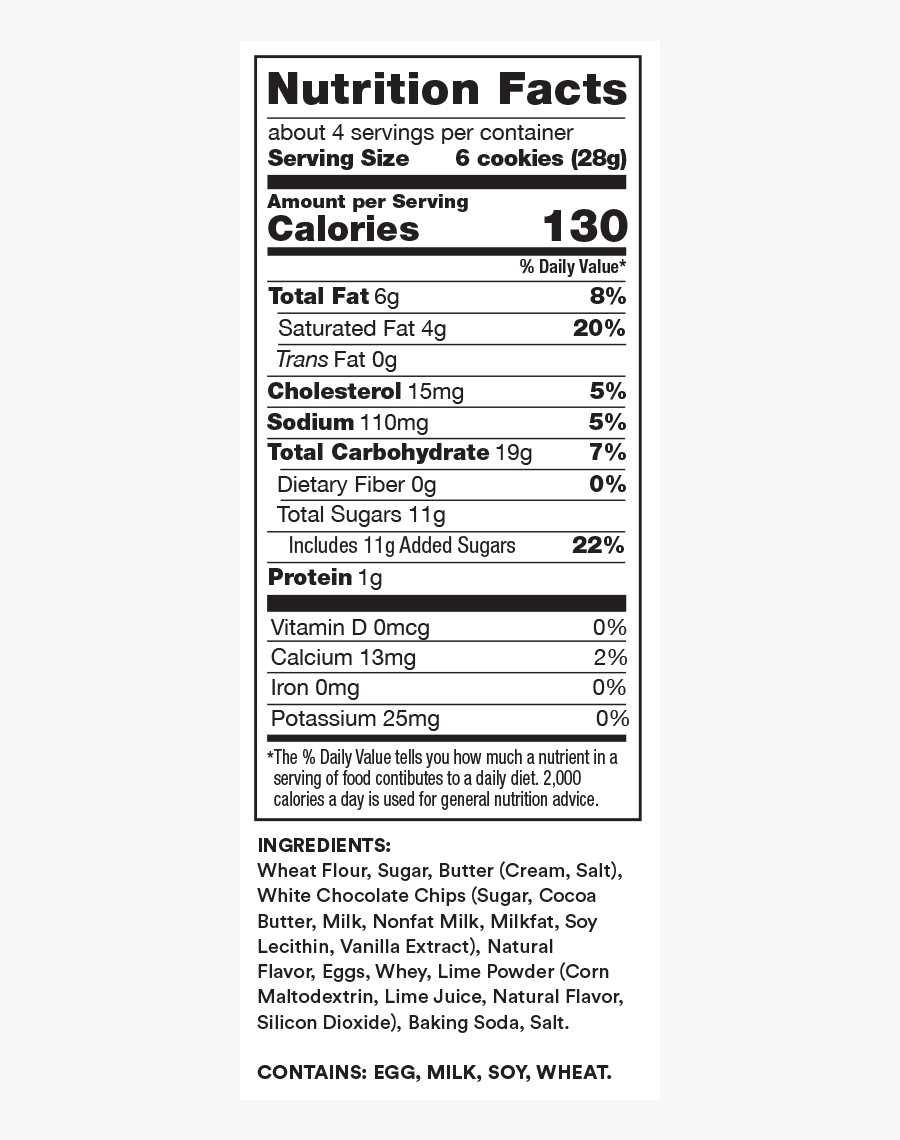 Cookie Nutrition Label Transparent , Free Transparent Clipart - ClipartKey