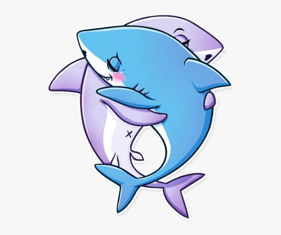#mq #pink #blue #sharks #hugs #cartoon - Hugging Sharks Cartoon , Free ...
