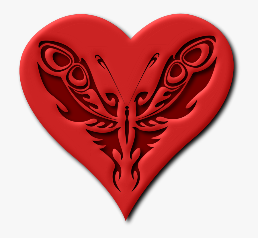 Heart Love Butterfly , Free Transparent Clipart - ClipartKey