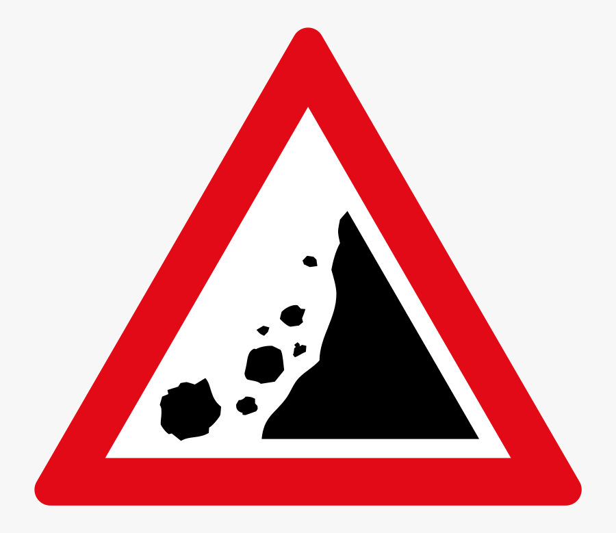 Transparent Falling Rocks Clipart - Falling Rocks Ahead Sign , Free ...