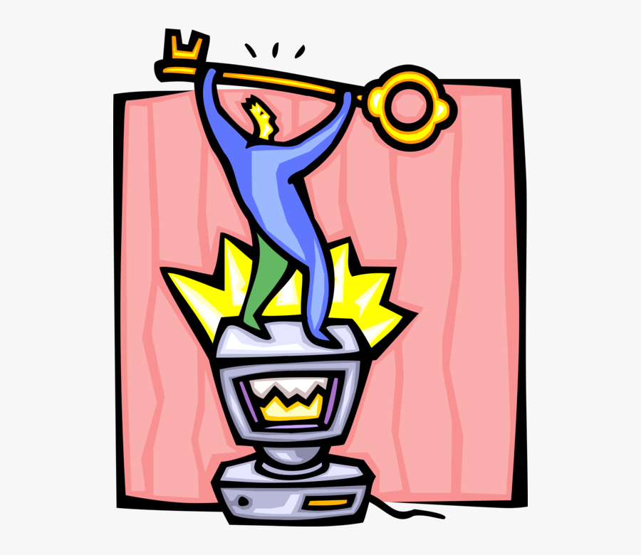 Vector Illustration Of Computer Technology As Key To , Free Transparent ...