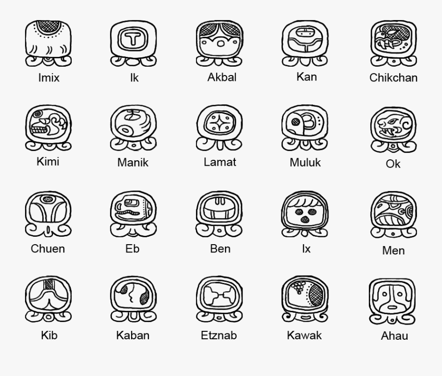 Tzolkin Glyphs - Mayans Glyphs , Free Transparent Clipart - ClipartKey