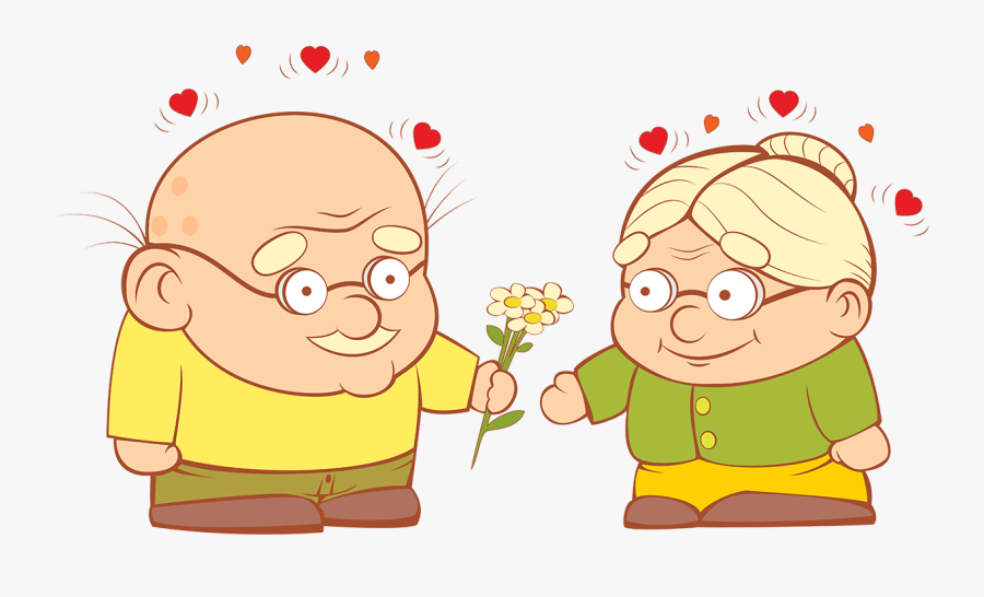 Old Couple In Love - Cute Old Couples Cartoon , Free Transparent ...