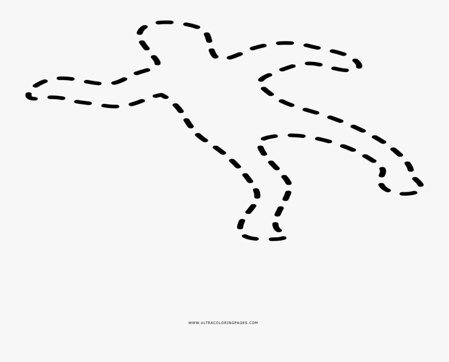 Chalk Outline Coloring Page Illustration Free Transparent Clipart 