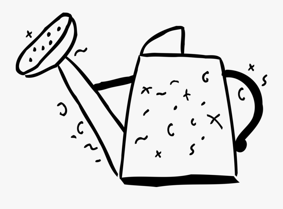 Vector Illustration Of Watering Can Or Watering Pot - Line Art , Free ...